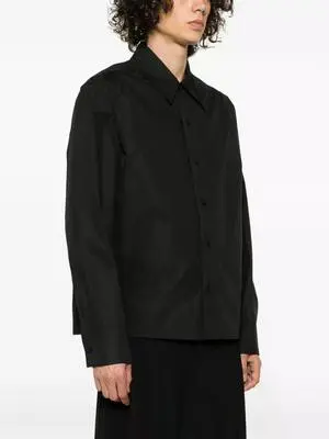 JIL SANDER Pointed-collar Cotton Shirt - Black