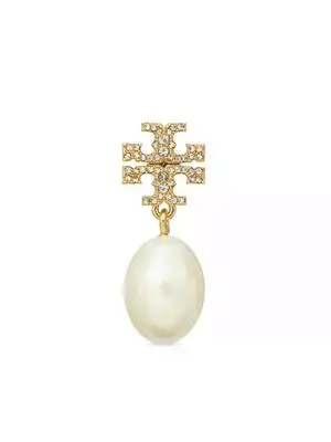 Tory Burch Pavé Drop Earrings With Pearl Detail