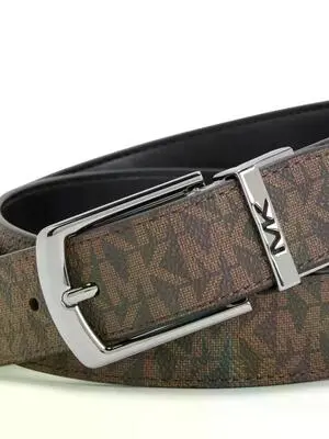 Michael Kors Logo Print Leather Belt