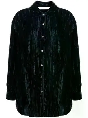 Palm Angels Velvet Crinkled Shirt