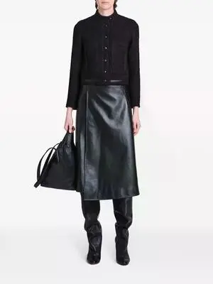 Proenza Schouler Tweed Jacket With Faux Leather Trim - Black