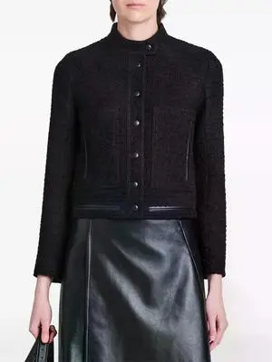 Proenza Schouler Tweed Jacket With Faux Leather Trim