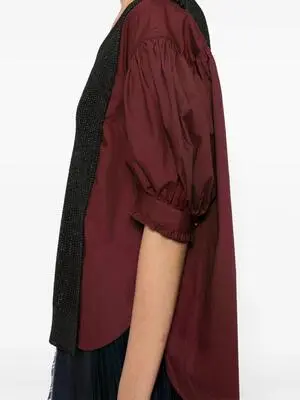 Kolor V-neck Jumper With Panelled Design - Black