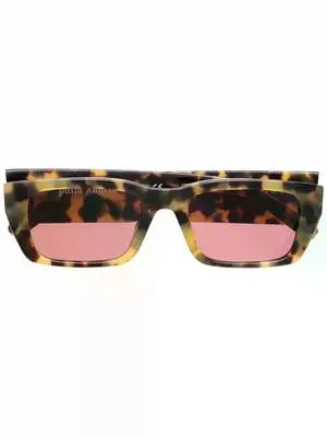 Palm Angels Angel Rectangle-frame Sunglasses - Brown