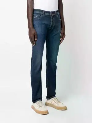 Jacob Cohen Embroidered Logo Slim Jeans - Blue