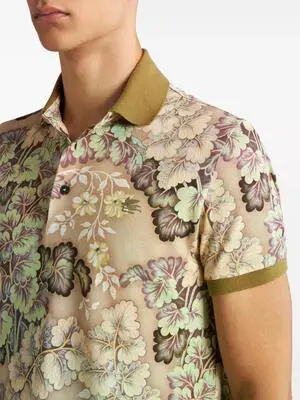 Etro Floral-print Cotton Polo Shirt