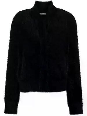 Alberta Ferretti Faux Fur Cardigan - Black