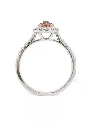 HYT JEWELRY 18k Rose Gold And Platinum Half-pavé Diamond Ring - Silver