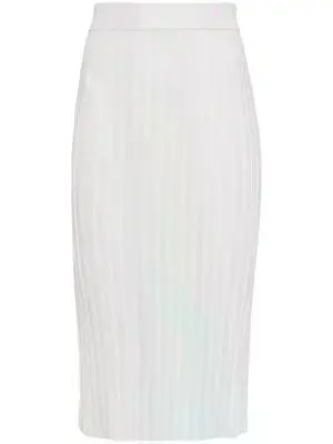 JOSEPH Ribbed Knit Midi Skirt - Neutrals