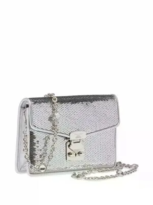 Miu Miu Sequin Embellished Leather Shoulder Bag