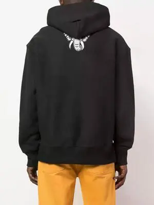 Kenzo Cotton Hoodie With Appliqué Logo And Elephant Embroidery