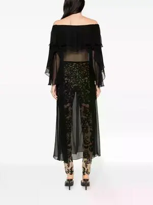 GEMY MAALOUF Bardot Neckline Sheer Long Top
