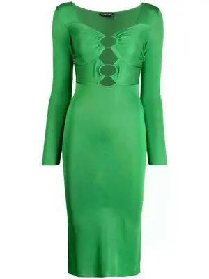TOM FORD High-shine Cut-out Midi Dress