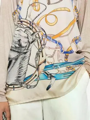 Avant Toi Graphic Print Knitted Top