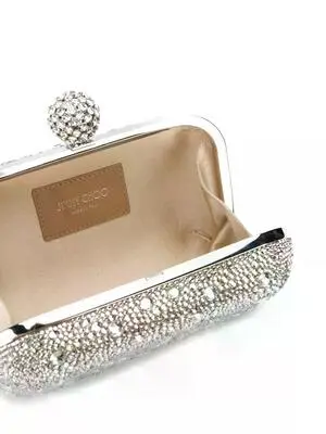 JIMMY CHOO Cloud Crystal-embellished Clutch - Silver