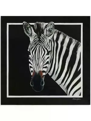 Dolce & Gabbana Zebra-print Twill Scarf - Black