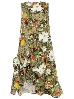 JNBY Floral-print Cotton Midi Dress - Neutrals