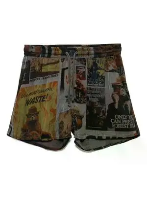 STAIN SHADE Graphic Print Shorts - Neutrals