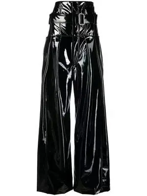 Philosophy Di Lorenzo Serafini High-shine Belted Wide-leg Trousers