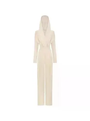 ANNAFOXY Draped Hooded Jumpsuit - Neutrals