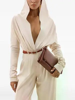 ANNAFOXY Draped Hooded Jumpsuit