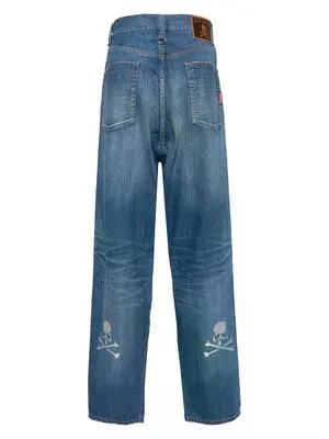 MASTERMIND WORLD Skull Print Straight Leg Jeans