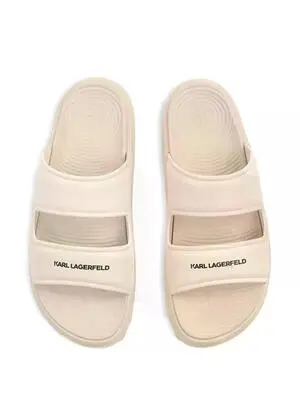 Karl Lagerfeld Logo-print Slip-on Slides - Neutrals