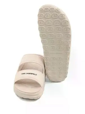 Karl Lagerfeld Logo-print Slip-on Slides - Neutrals
