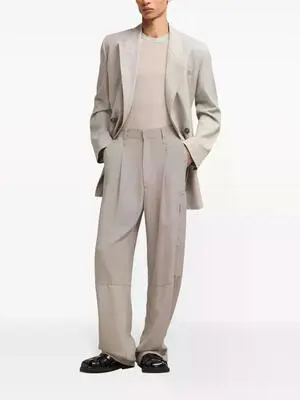 AMI Paris Pleated Straight-leg Trousers