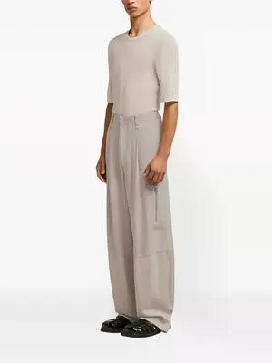AMI Paris Pleated Straight-leg Trousers