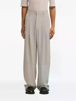 AMI Paris Pleated Straight-leg Trousers