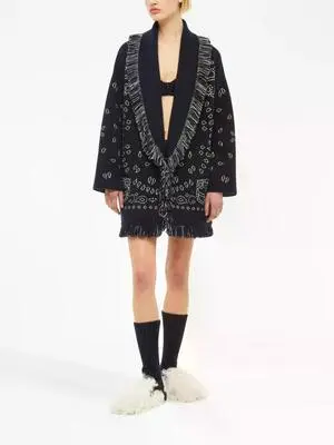 Alanui Bandana Jacquard Cashmere Cardigan - Blue