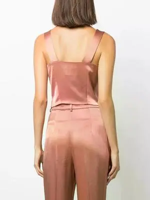 Nanushka Petra Sleeveless Draped Satin Top - Pink