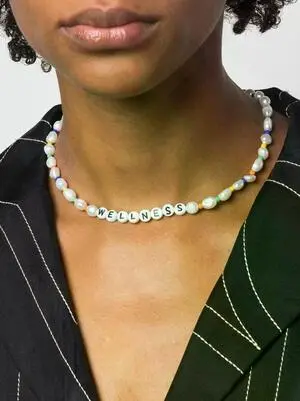 SPORTY & RICH Wellness Pearl And Bead Necklace - White