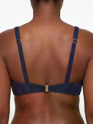 TWINSET Embossed Triangle Bikini Top With Crystal Embellishments