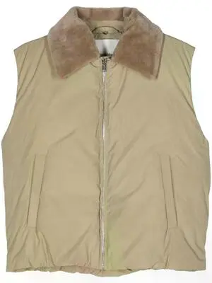 Nanushka Fleece-collar Padded Gilet - Neutrals