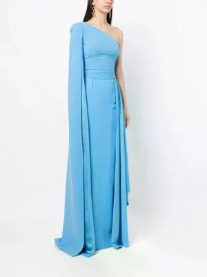 RHEA COSTA One-shoulder Gown With Draped Detailing