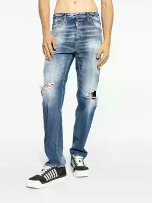 Dsquared2 Indigo Cotton Straight-leg Jeans