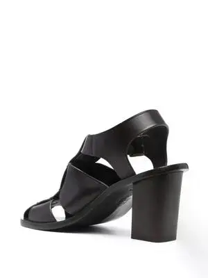 Soeur 80mm Block Heel Caged Sandals - Brown