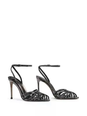 LE SILLA Divina 105mm Crystal-embellished Sandals - Black