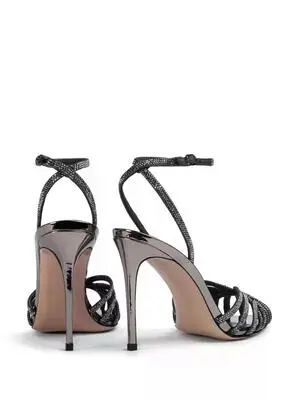 LE SILLA Divina 105mm Crystal-embellished Sandals - Black