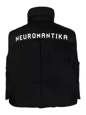 JULIUS Logo-print Sleeveless Padded Gilet - Black