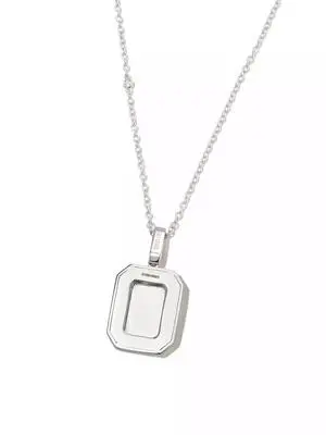 Shay 18k White Gold Full Pavé Diamond O-initial Pendant Bead-chain Necklace