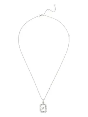 Shay 18k White Gold Diamond Initial Pendant Bead-chain Necklace
