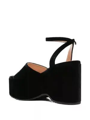 GIANVITO ROSSI Velvet Platform Sandals