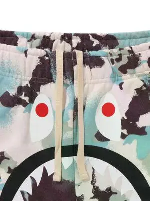 A BATHING APE Camouflage Shark Graphic Shorts