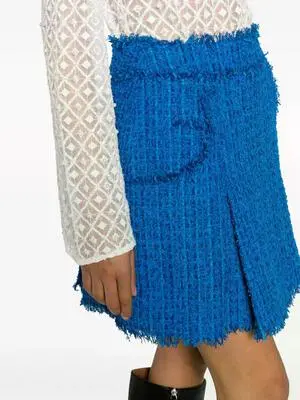 Balmain Pleated Tweed Miniskirt