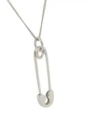TRUE ROCKS Safety Pin Pendant Necklace - Silver