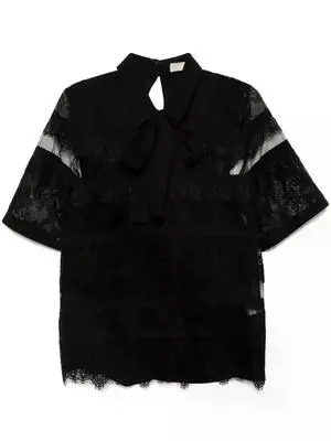 Elie Saab Lace Blouse With Self-tie Fastening