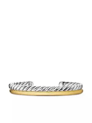 David Yurman 18k Yellow Gold And Sterling Two Row Mercer® Bangle - Silver